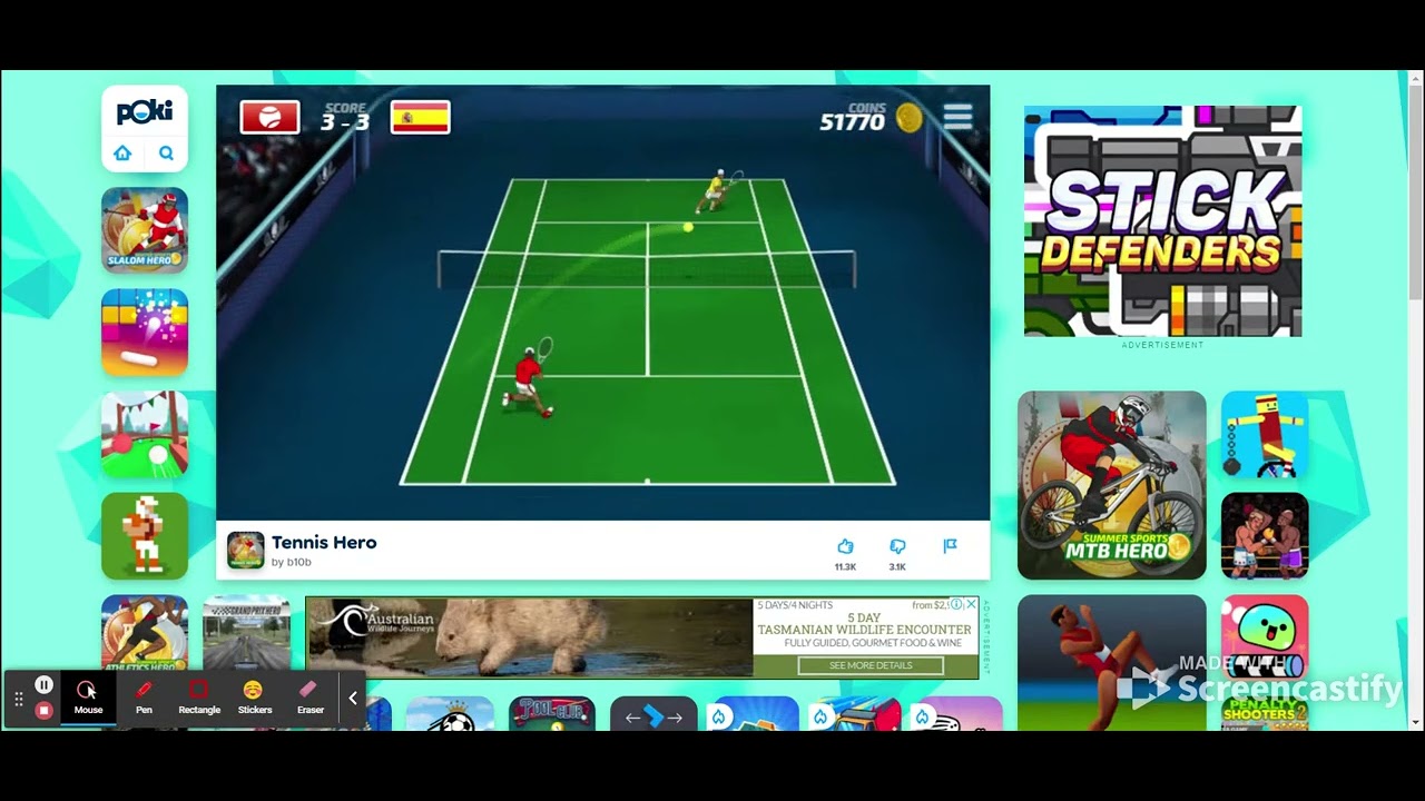 TENNIS HERO- POKI CLUTCH WIN - YouTube