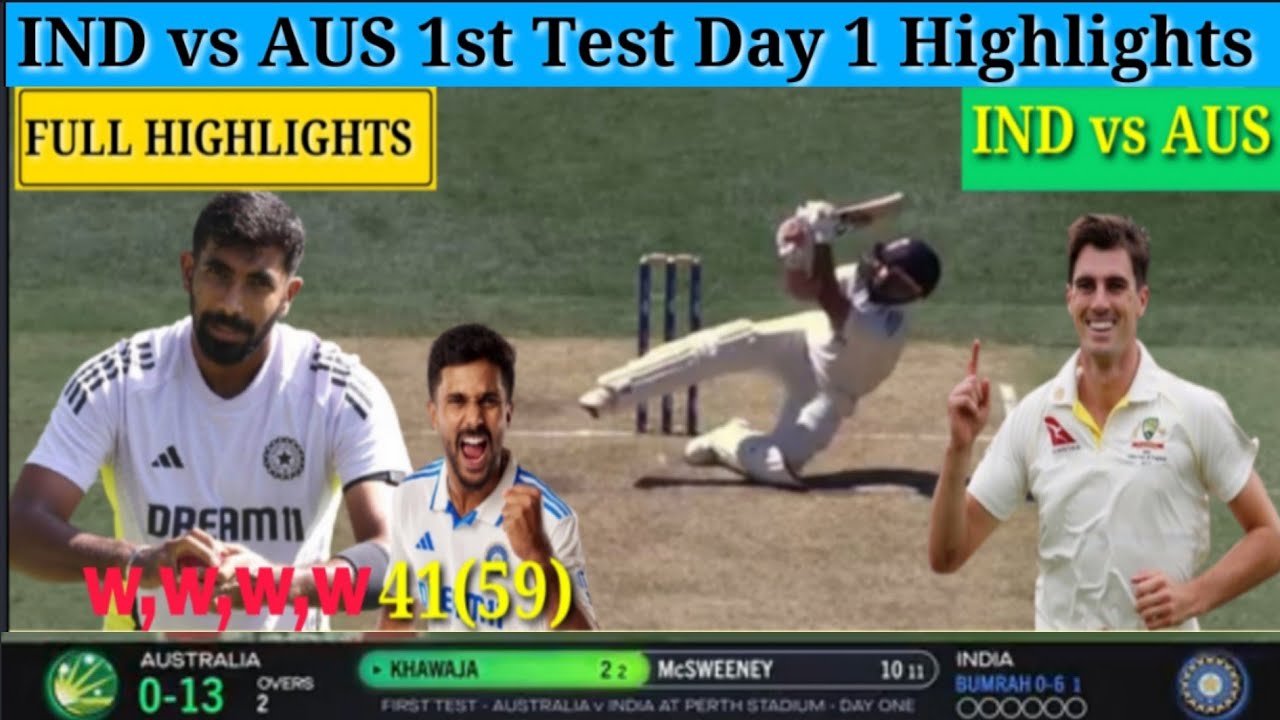 India vs Australia 1st Test Day 1 Highlights : IND vs AUS 1st Test ...