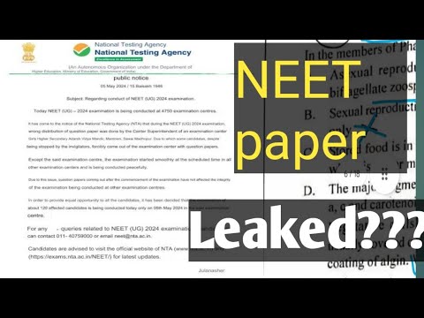 NEET paper are leaked or not||Reality of neet paper 2024. - YouTube