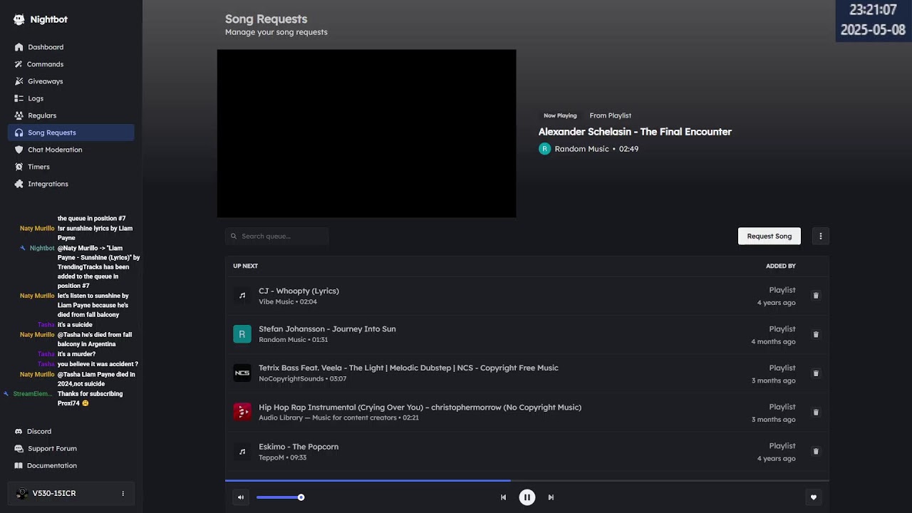 Song Requests Live !sr [2025-05-08] - YouTube