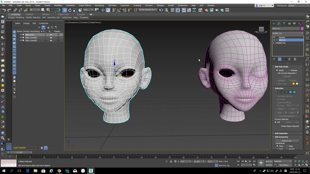 3Ds Max로 많은 morph targets의 토폴로지를 수정하는 방법. - YouTube