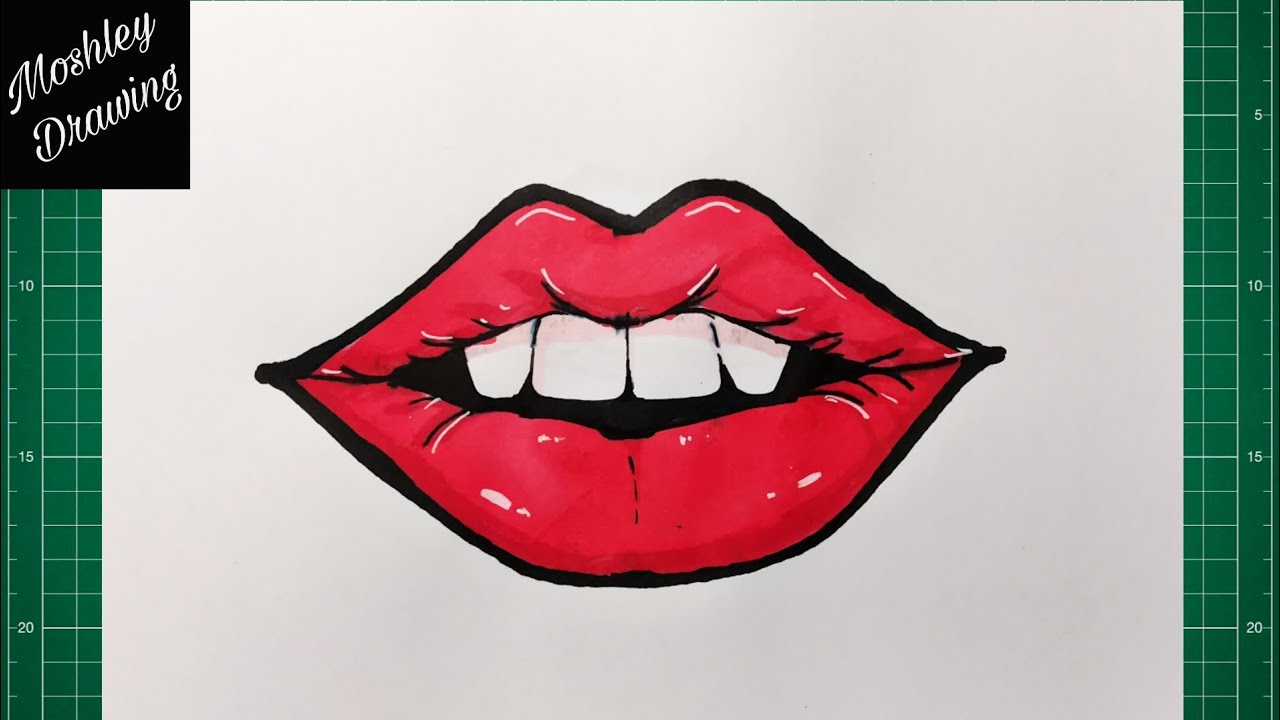How to Draw a Juicy Lips - YouTube