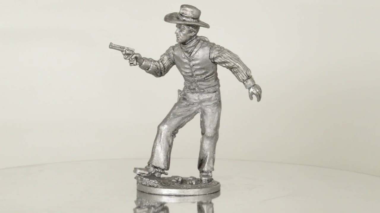 Cowboy with a gun (Wild West). Collection 54mm 1:32 metal sculpture ...