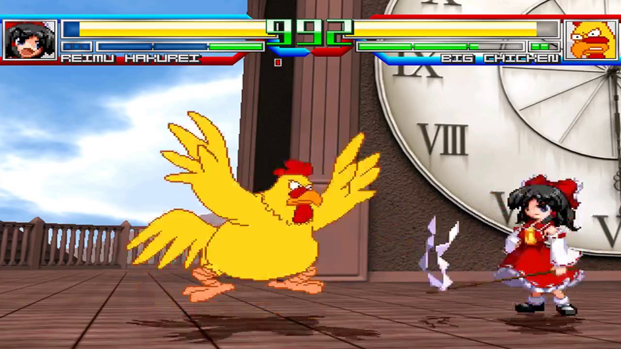 NICK54222 MUGEN: Reimu Hakurei (me) VS Ernie the Giant Chicken (Warner ...