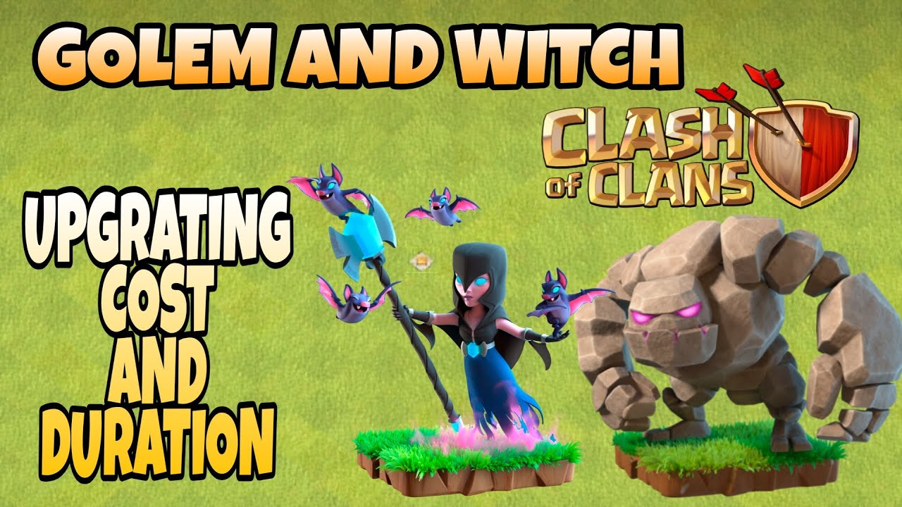 UPGRADE GOLEM AND WITCH / MAX OUT / CLASH OF CLANS - YouTube