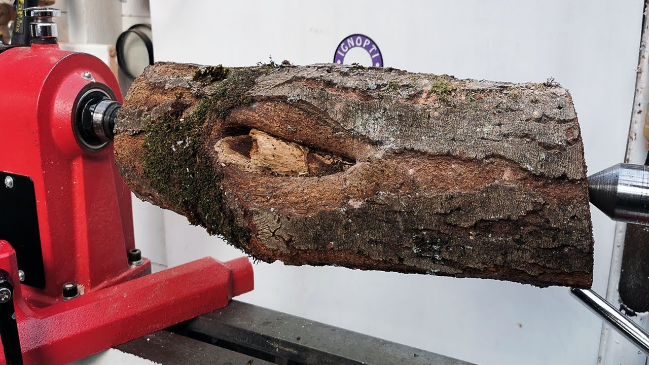 Woodturning - The Rotten Pussy Willow Tea Light Vase - YouTube