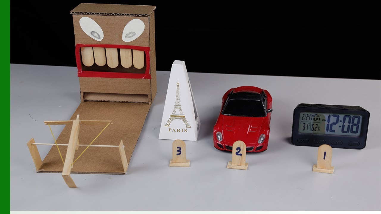 How to make Mini Game Gun Shooting from Cardboard | DIY Mini Game Gun ...