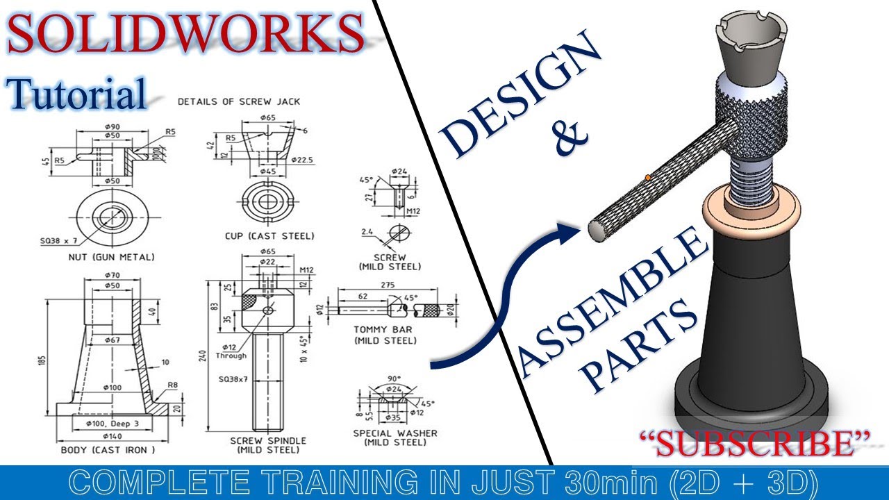 Lecture#13 | How to Design Parts & Assemble parts in Solidworks | for ...