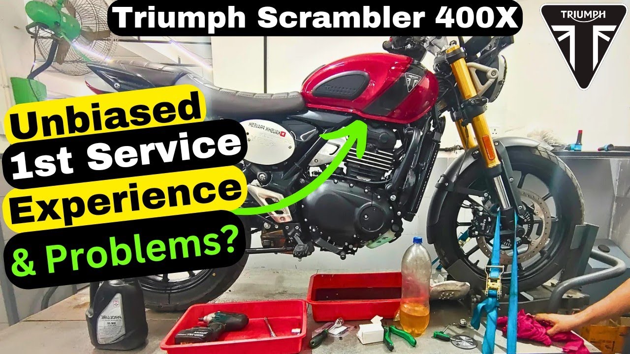 1st Service Experience & Problems - Triumph Scrambler 400X - YouTube