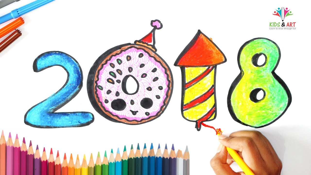 How To Draw 2018 Step By Step ! Kids darwing Technique - YouTube