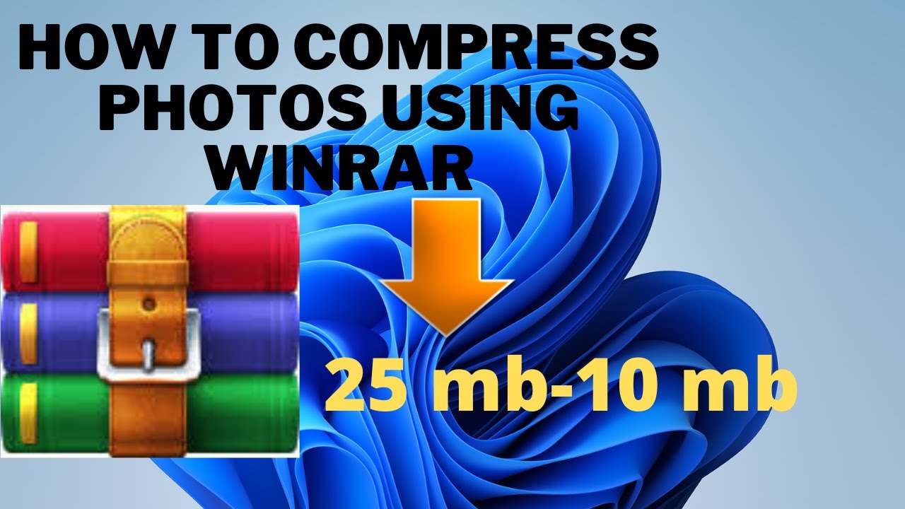 how to compress photos using winrar - YouTube