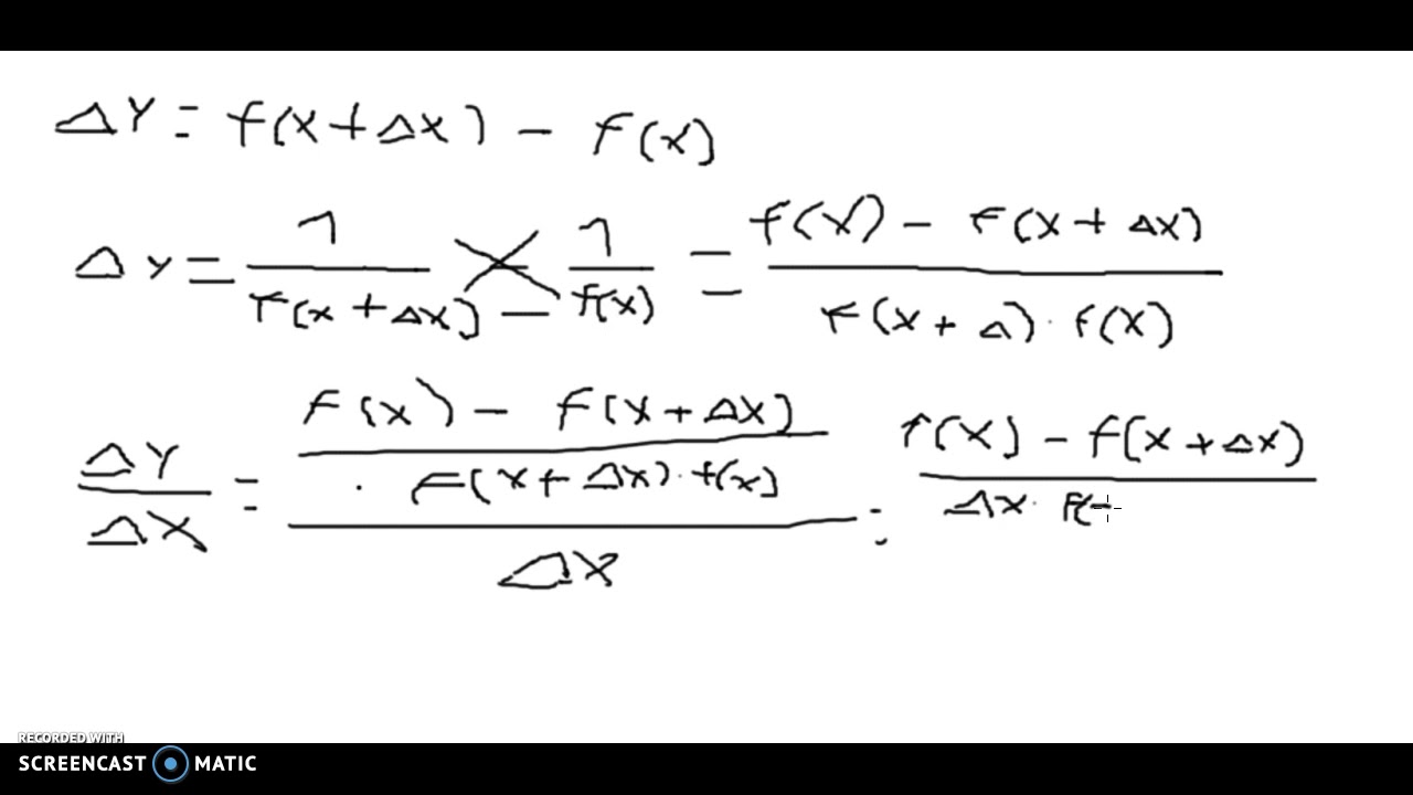 Mat A: Differentialregning : Den reciprokke funktion - YouTube