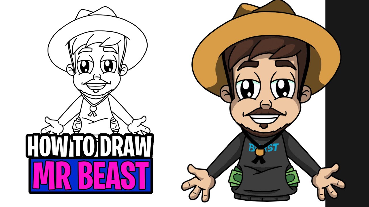 How to draw Mr BEAST | Cum sa il desenezi pe Mr BEAST - YouTube
