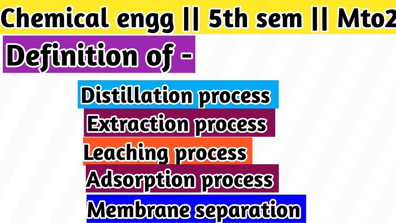 mto 2 || distillation|| leaching|| extraction|| adsorption|| membrane ...
