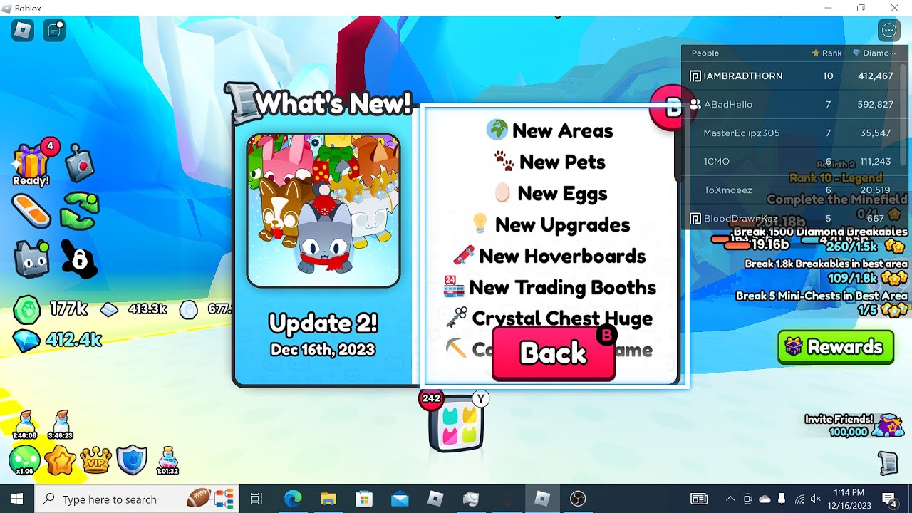 update 2 in pet simulator 99 - YouTube