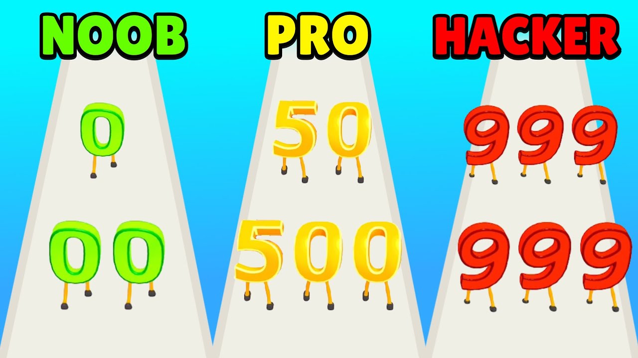 🤢 Noob Vs 😎 Pro Vs 😈 Hacker Digit Run 3d Download App Store Apk