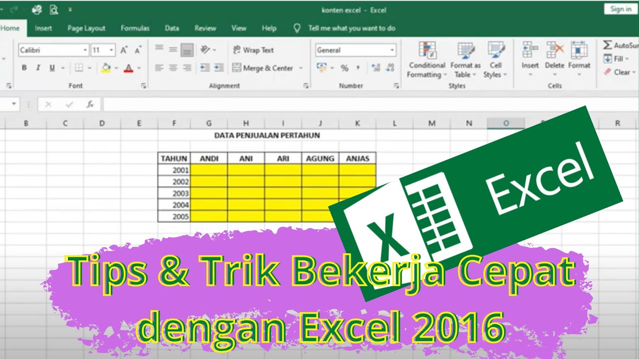 cara cepat bekerja dengan excel 2016||Kamu Sering pakai - YouTube