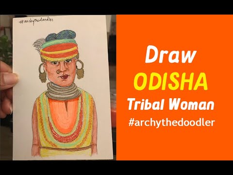 Odisha Tribal Woman | doodle | drawing - YouTube