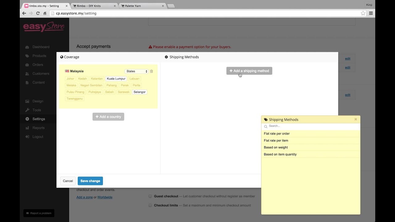 EasyStore Tutorial - Setup Shipping Fees - YouTube