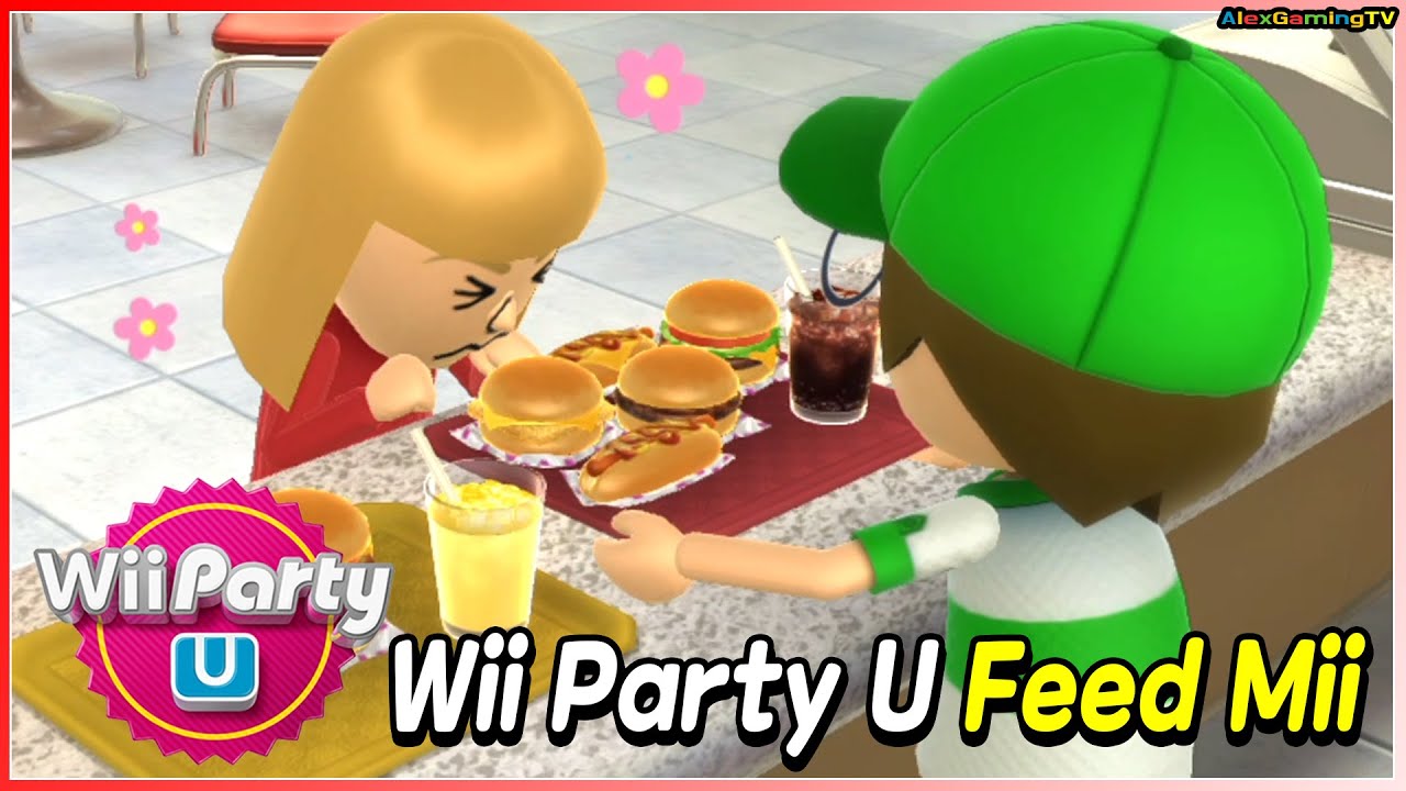 Wii Party U - Feed Mii 🎵 (Play movies 73) Lucia vs Gabi vs DanDan vs ...