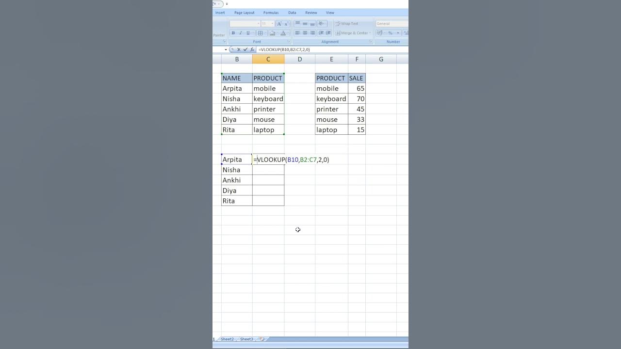 Nested Vlookup in Excel | Learning Advance Excel - YouTube
