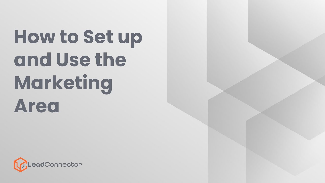 How to Set Up and Use The Marketing Area - YouTube