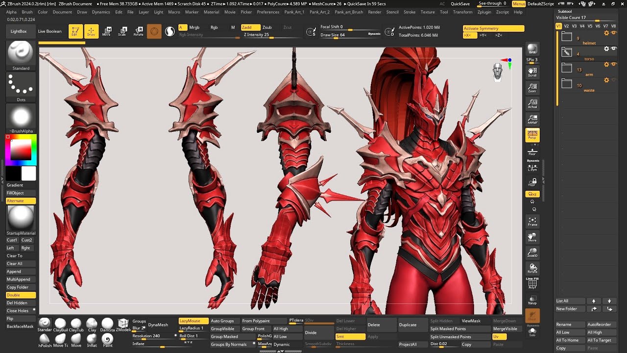 Solo Leveling: Igris character sculpting in zbrush PART-3 Arm armor ...