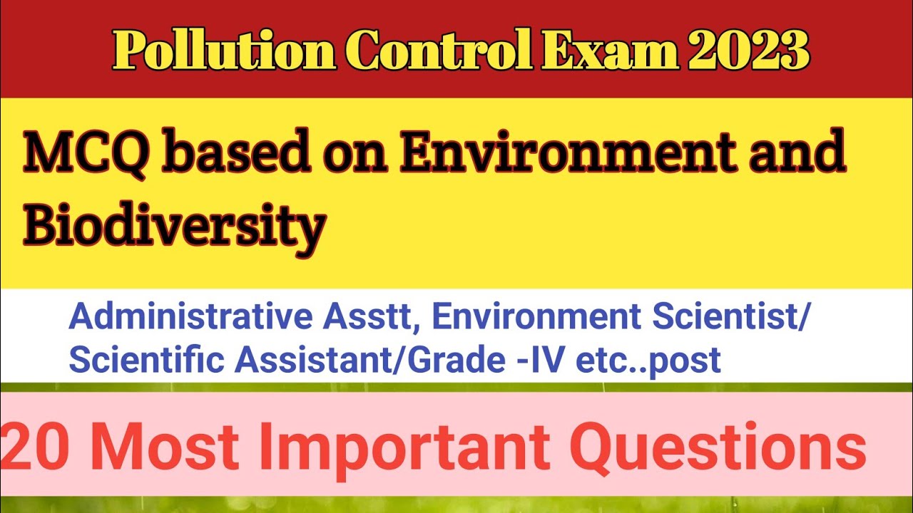 Top MCQs on Environment and Biodiversity । Assam Pollution Control ...