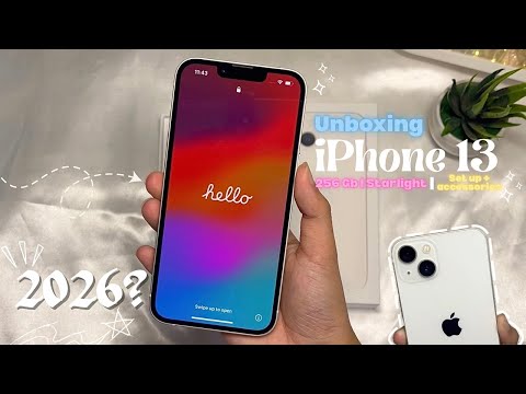 Unboxing iPhone 13 Starlight 256gb in 2026🤍✨| Set up, camera test & accessories 