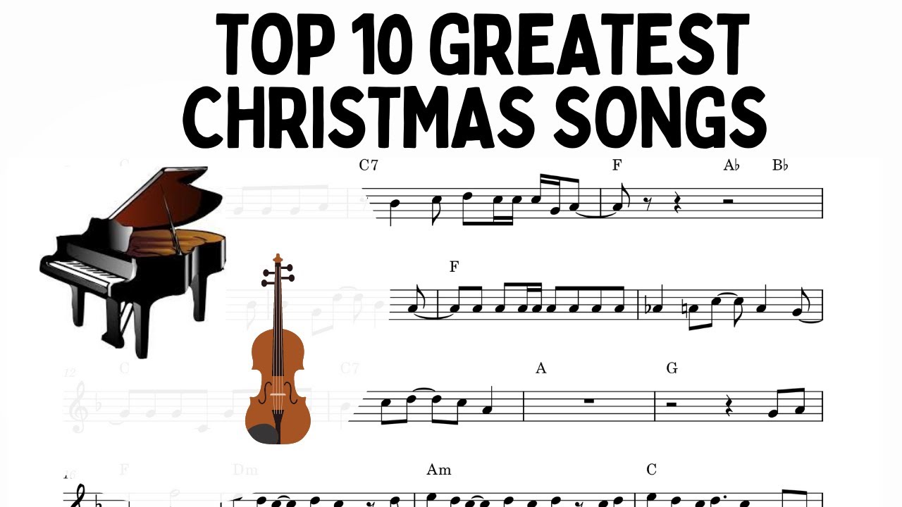 TOP 10 Greatest Christmas Songs VIOLIN and PIANO Sheet Music, christmas ...