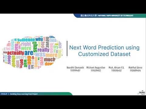Next Word Prediction using Customized Dataset - YouTube