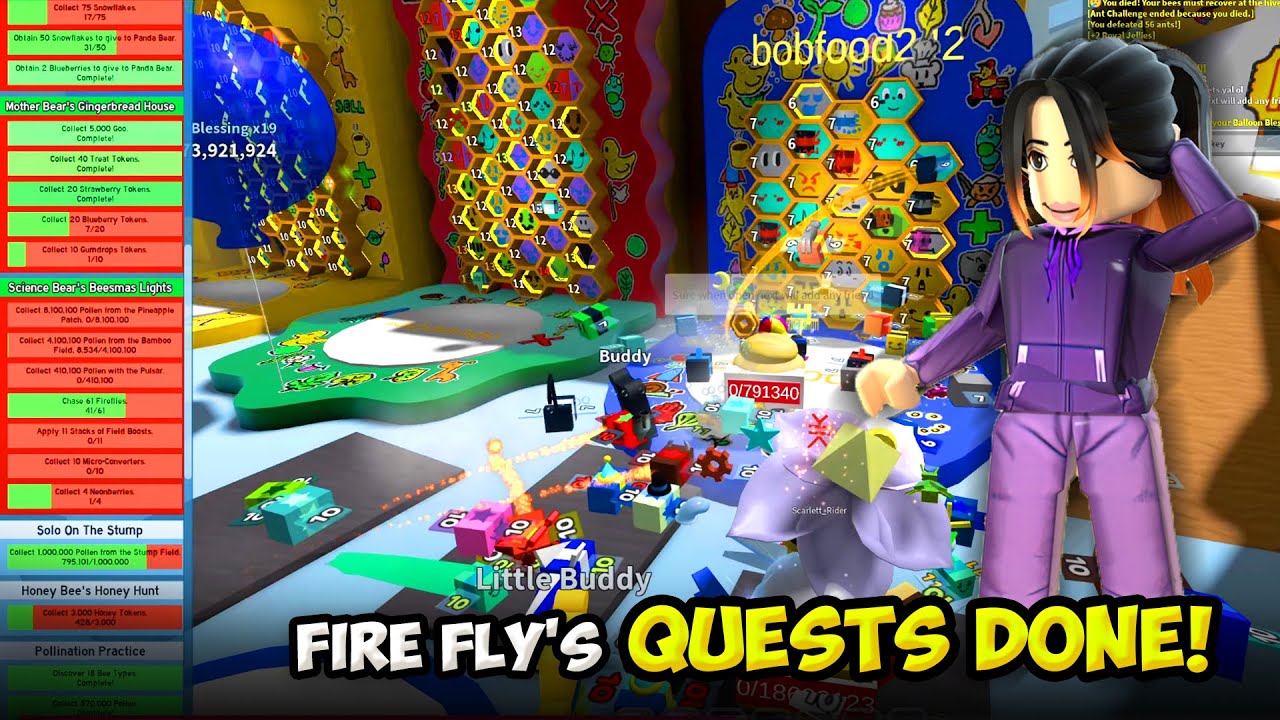Fire fly's are caught and few quests done! In Bee Swarm Simulator ...