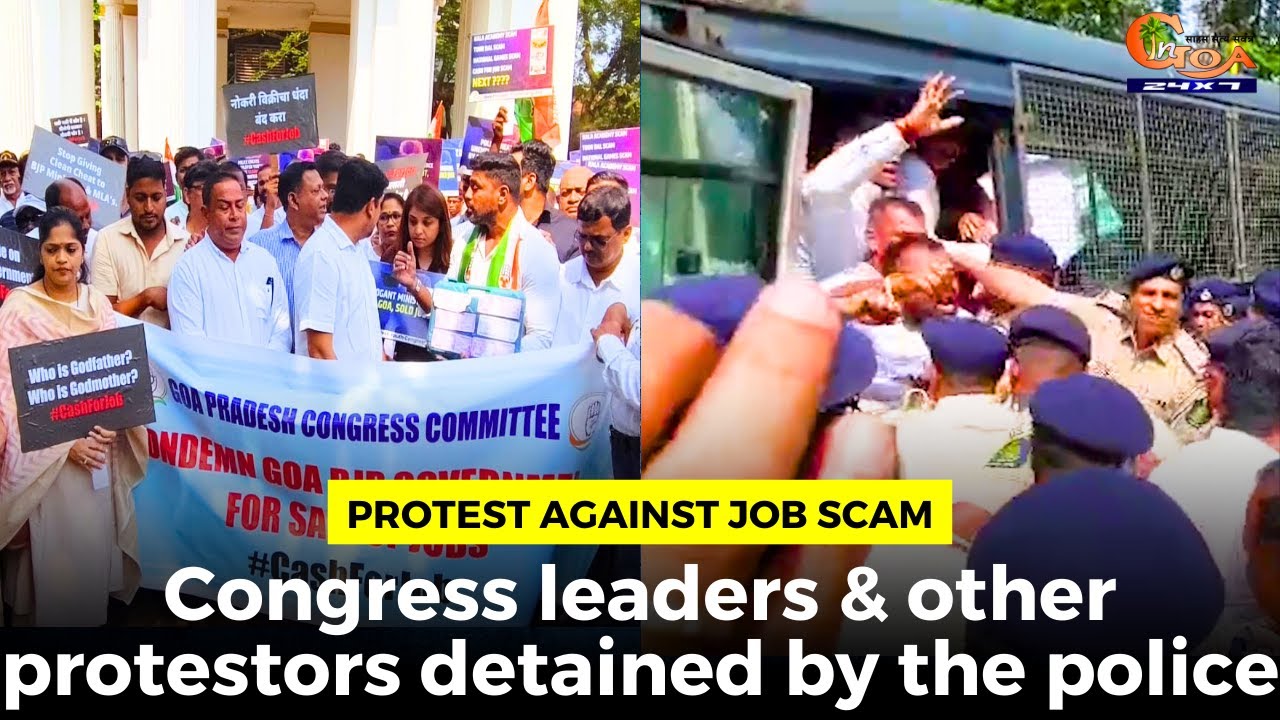 #Protest against job scam- Congress leaders & other protestors detained ...