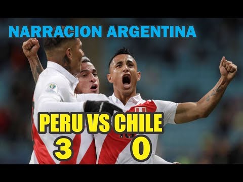 Narración argentina peru vs Chile 3 0 goles