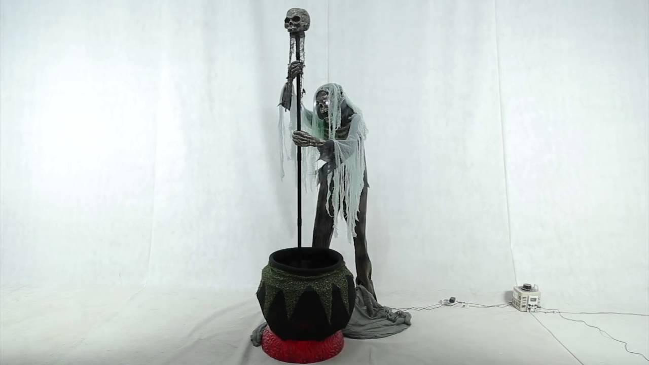 Cauldron Creeper Animated Prop 6ft Lifesize Halloween Haunted House ...