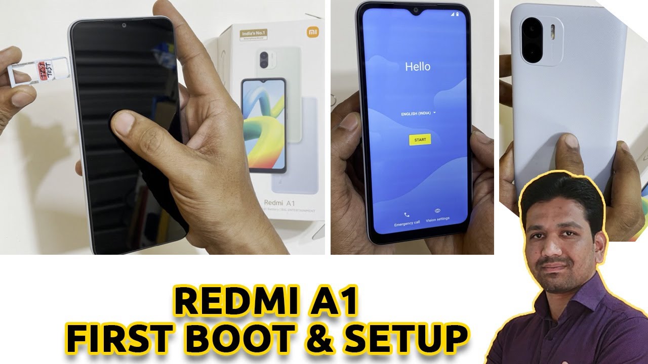 How To Setup Redmi A1 Helio A22 | 5000 mAh Battery | First Boot up and ...