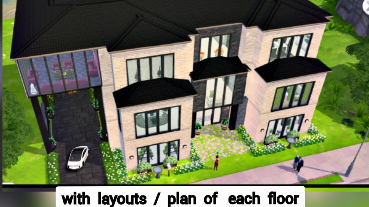 Sims Mobile - Modern Luxury House build (3 storey building) - YouTube