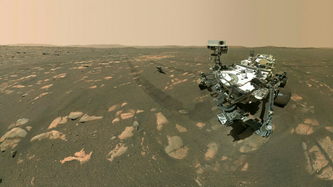 Mars Rover Perseverance First Selfie With Helicopter Ingenuity 4k - YouTube