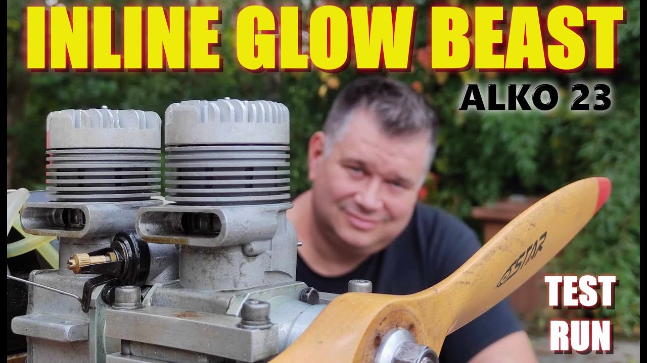 ON TEST BENCH: DB 24 (ДБ-24) TWIN inline two stroke 23cc glow engine ...