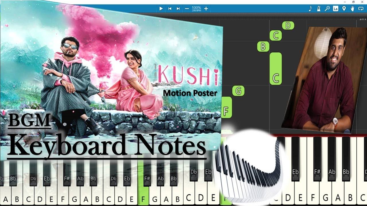 Kushi Motion Poster BGM Keyboard Notes | Hesham Abdul Wahab | Vijay ...