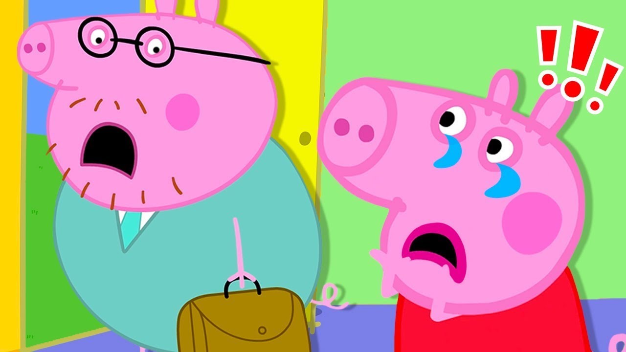 When Dad's Away Song 💼 Daddy Pig Please Don't Go Peppa Pig Nursery ...