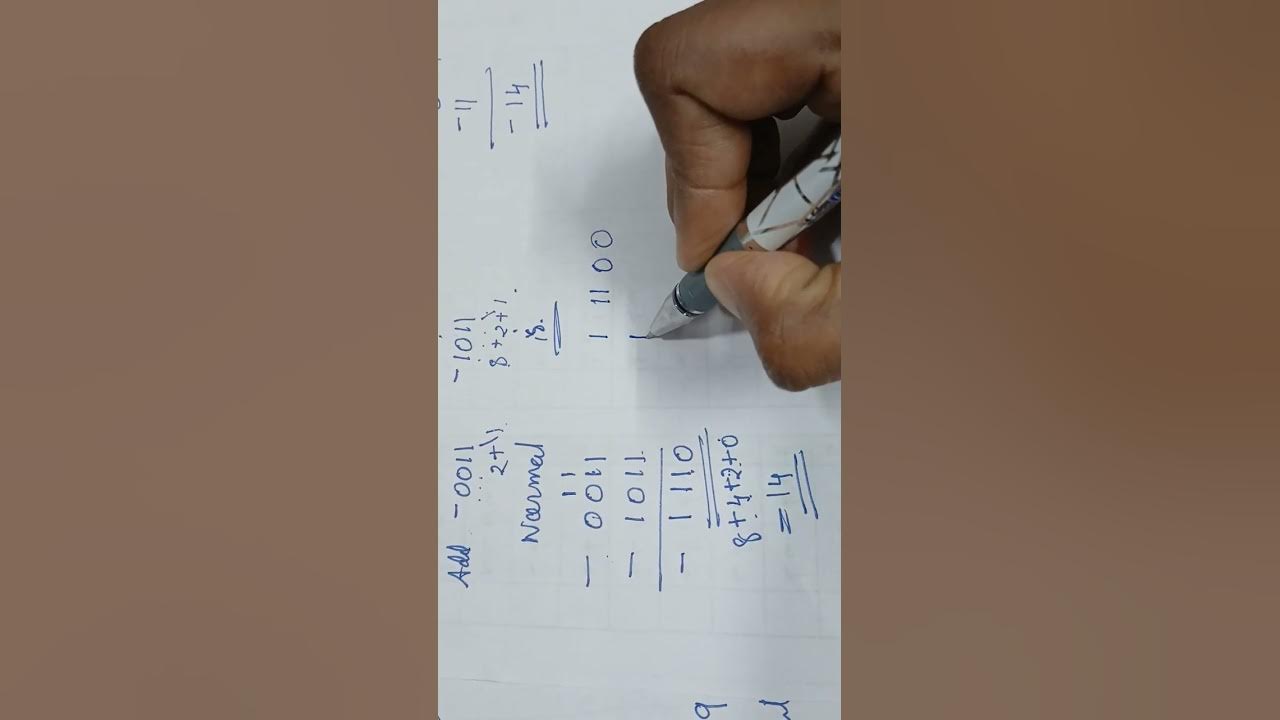 Binary addition 1s complement method part 2 - YouTube