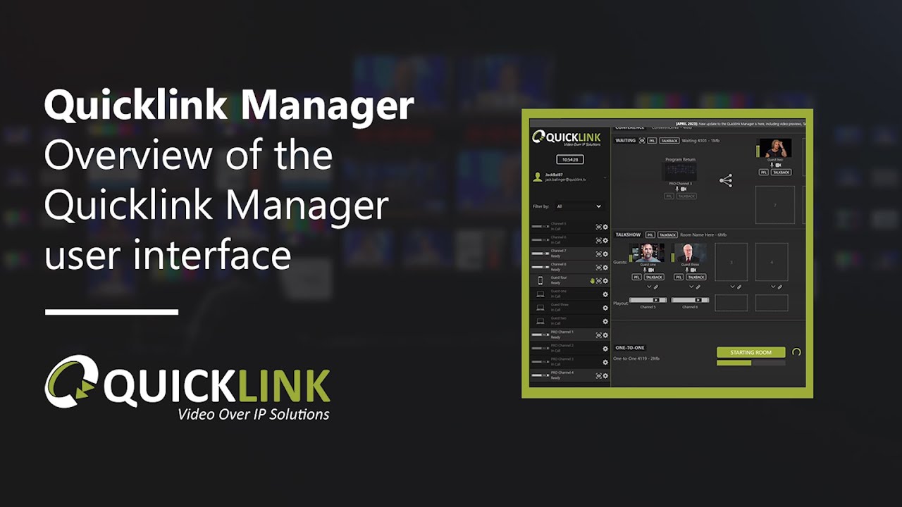QuickLink StudioManager: Overview of the StudioManager user interface - YouTube