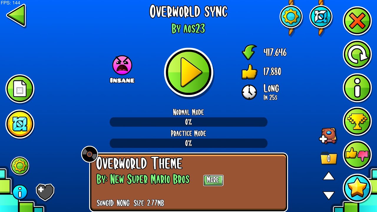 JUGANDO "OVERWORLD SYNC" EN GEOMETRY DASH - YouTube