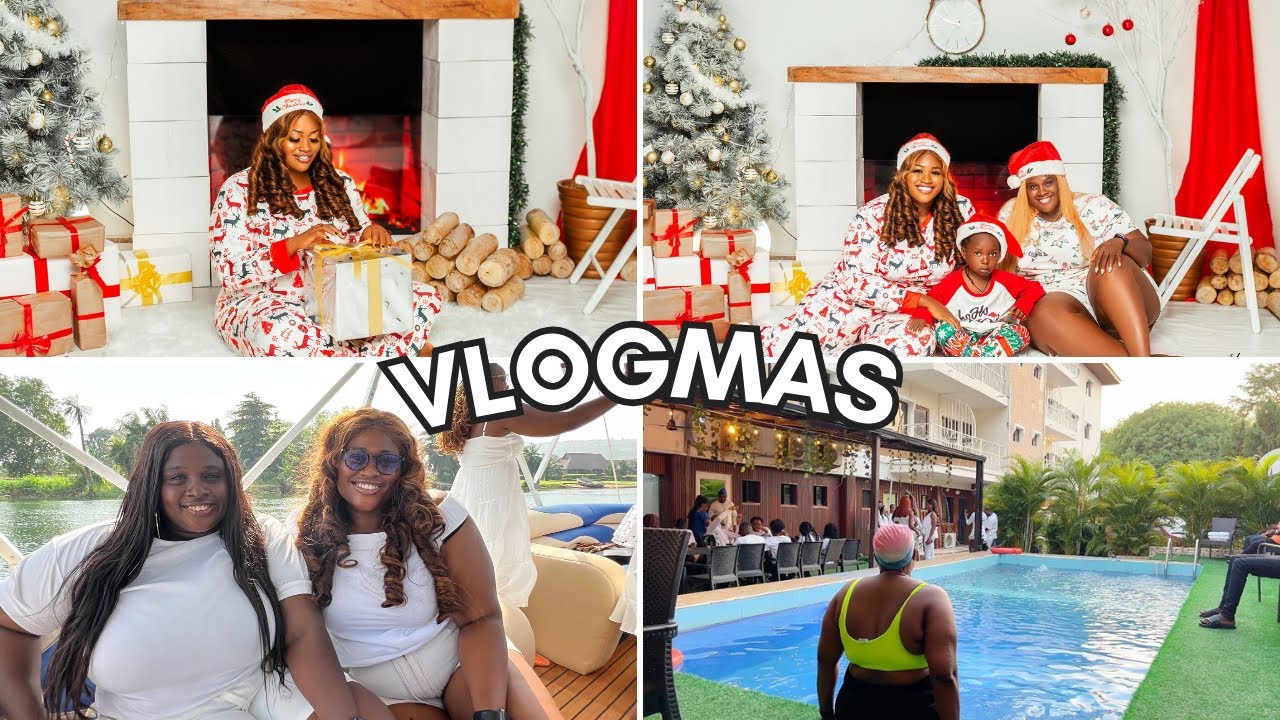 My Chaotic First Christmas Pajama Photoshoot & A Lit All White Pool ...
