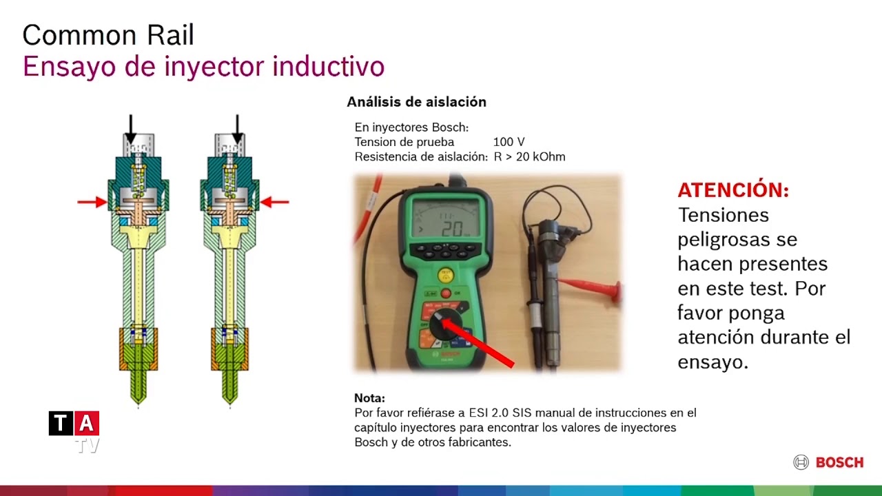 Instructivo Bosch: Common Rail (Ensayo de Inyector Inductivo) - YouTube