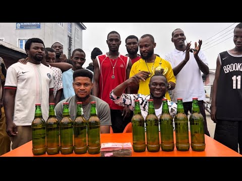 DRINKING COMPETITION FIRST PERSON TO FINISH 5 BOTTLES WIN 100,000 - YouTube