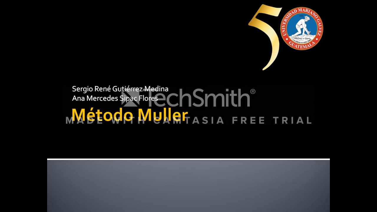 Método numerico de Muller en Excel sencillo - YouTube