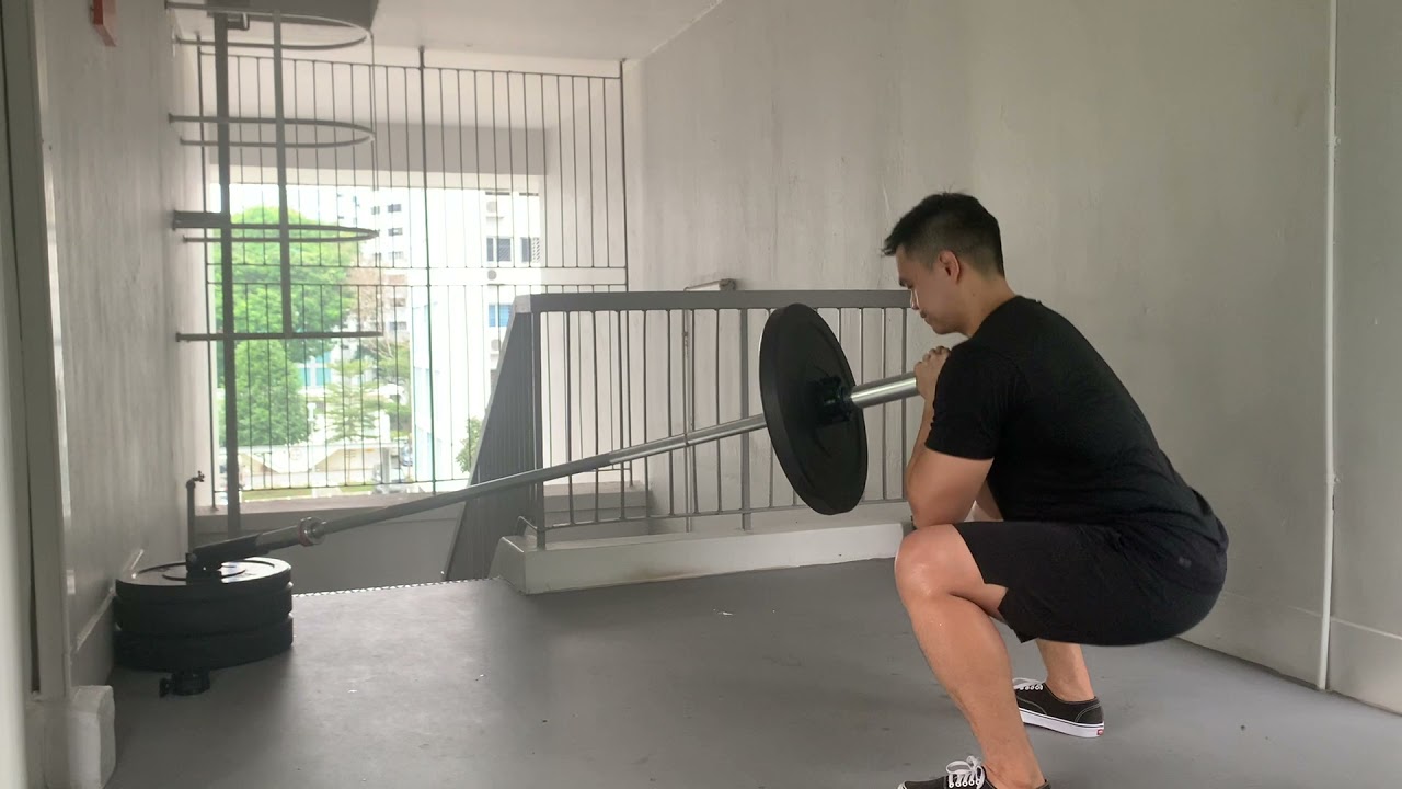 Landmine Front Squat #barbell #workout #movefitsg #fitness - YouTube