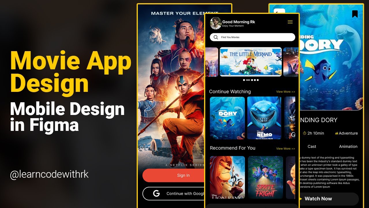 UI/UX Movie App Design Tutorial | Mobile Design in Figma - YouTube